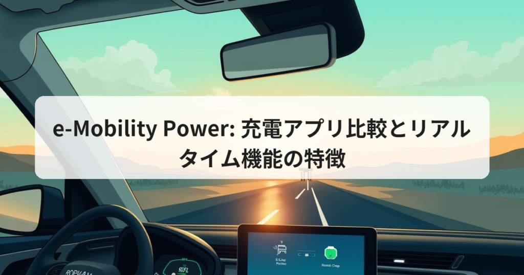 e-Mobility Power: 充電アプリ比較とリアルタイム機能の特徴 - アプリの達人