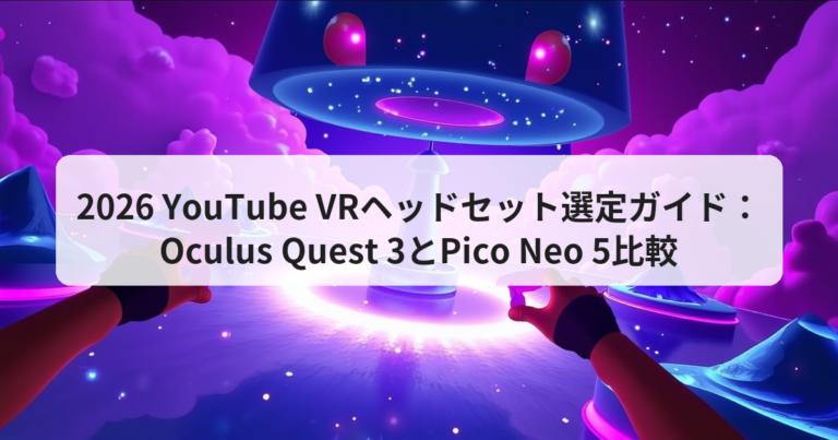 2026 YouTube VRヘッドセット選定ガイド：Oculus Quest 3とPico Neo 5比較 - アプリの達人
